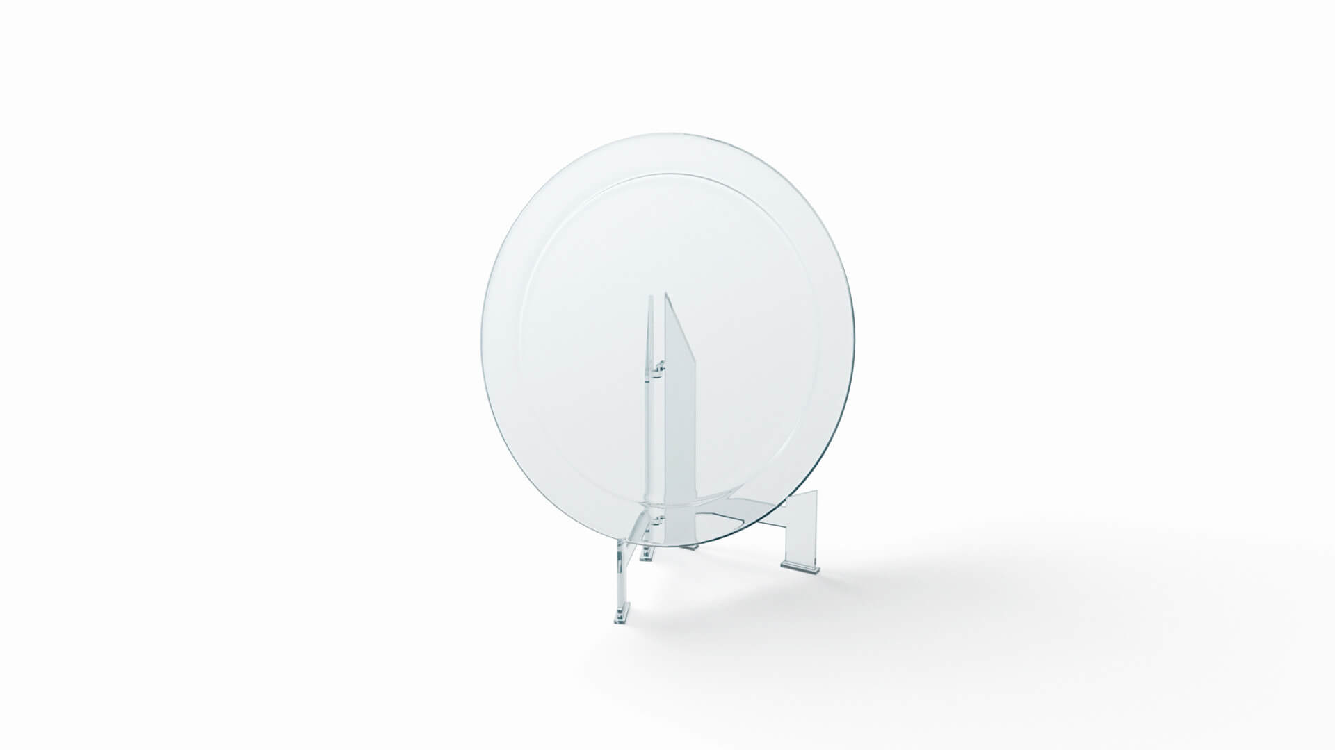 Plate Glass Award Trophy - Crystal Plaque on Stand 3D Model by rebrandy