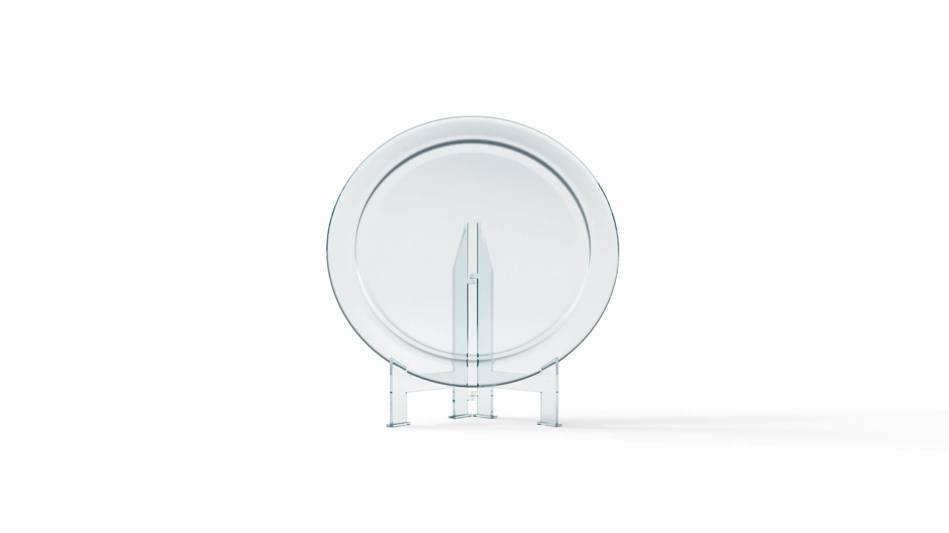 Plate Glass Award Trophy - Crystal Plaque on Stand 3D Model by rebrandy