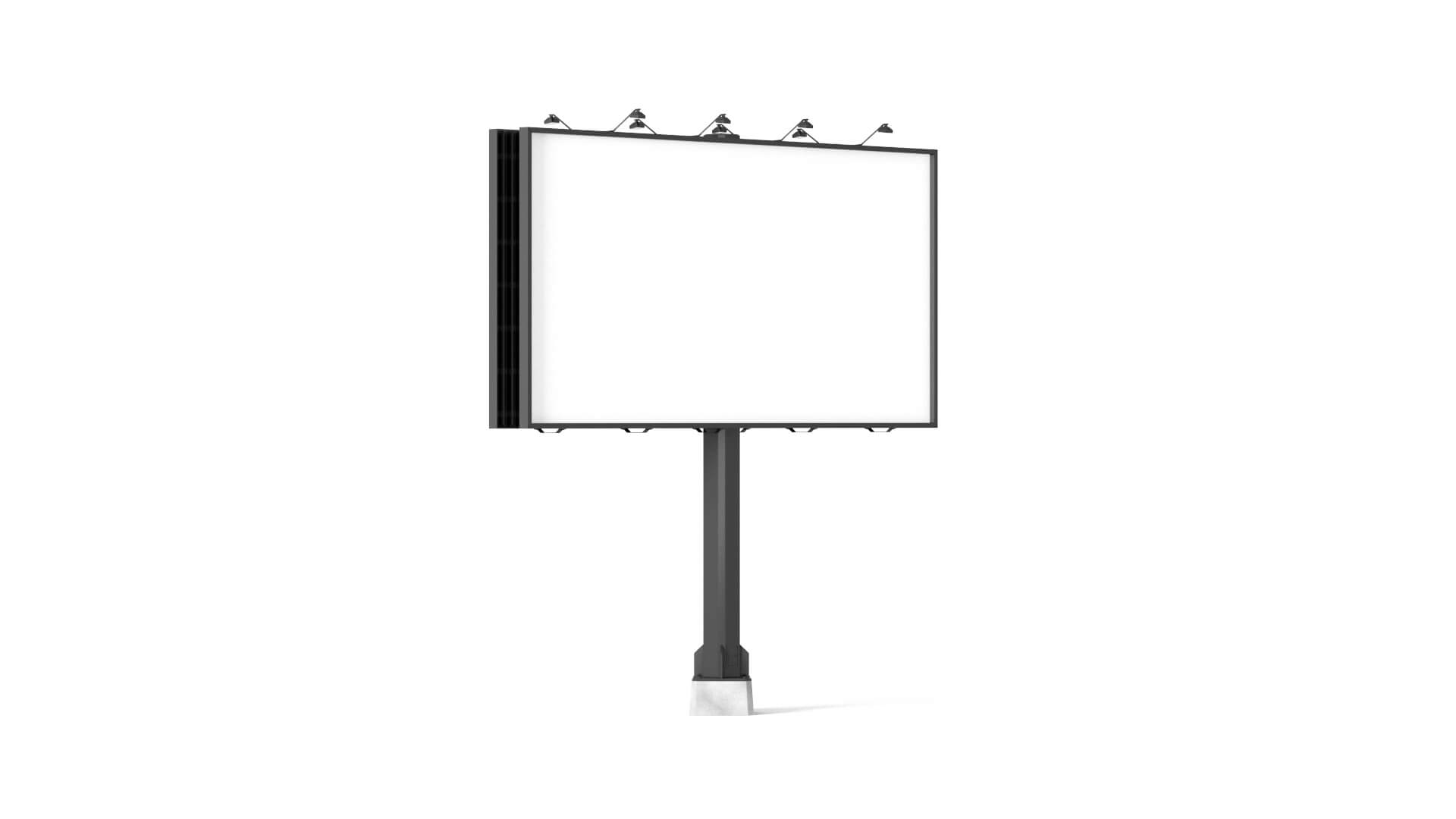 Rectangular Advertising Street Billboard - Outdoor Banner 3D Model by ...