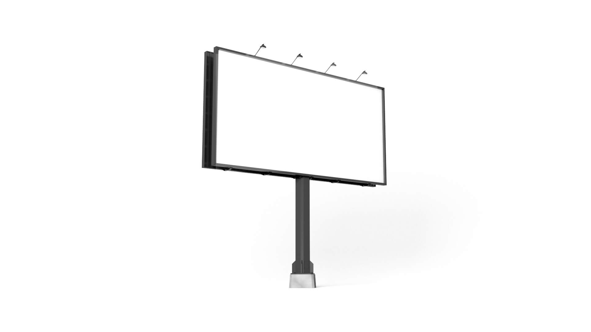 Rectangular Advertising Street Billboard - Outdoor Banner 3D Model by ...