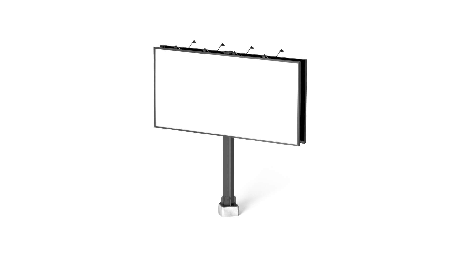 Rectangular Advertising Street Billboard - Outdoor Banner 3D Model by ...