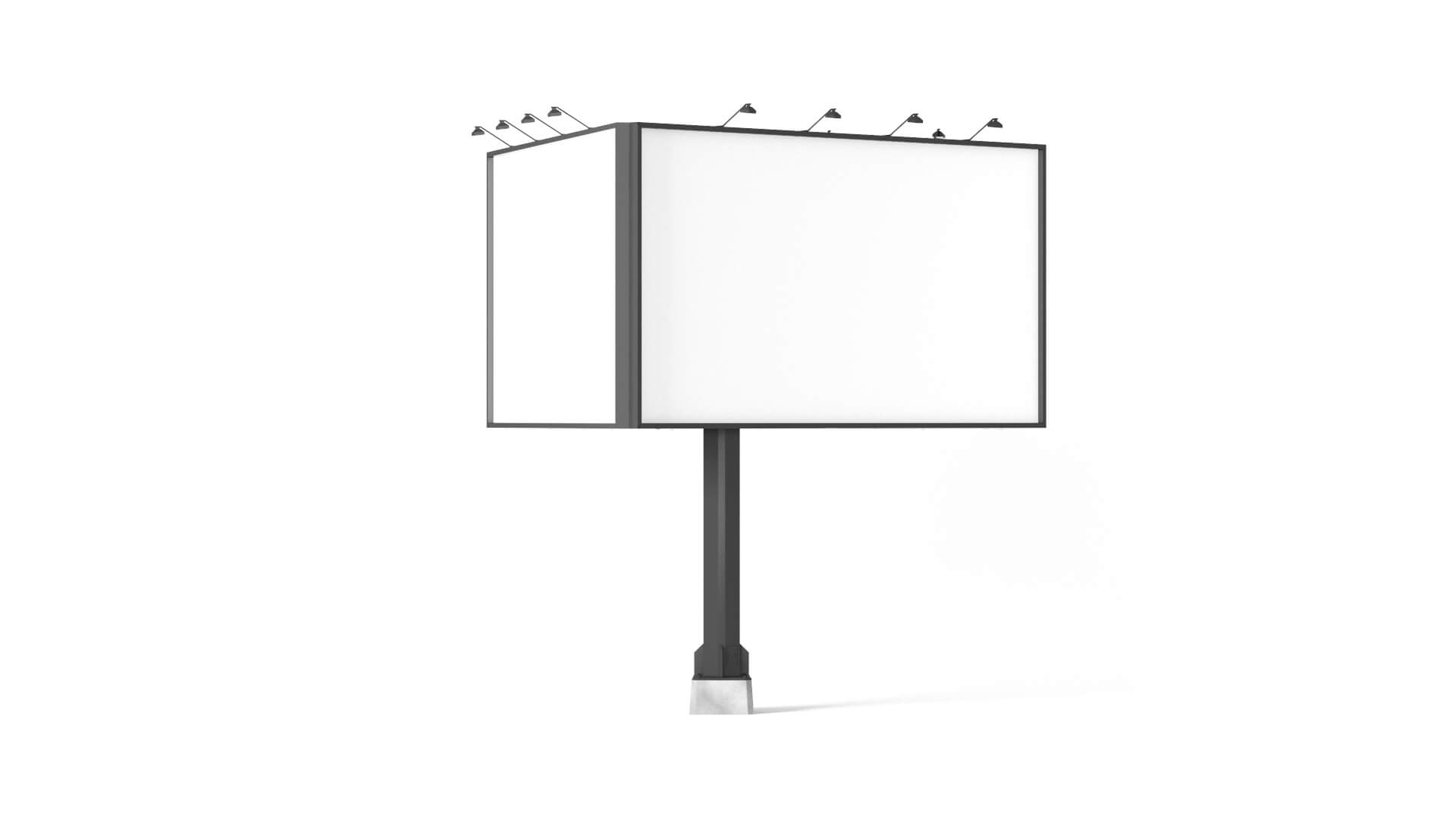 Rectangular Advertising Three Side Billboard Street Banner - 3D Model ...