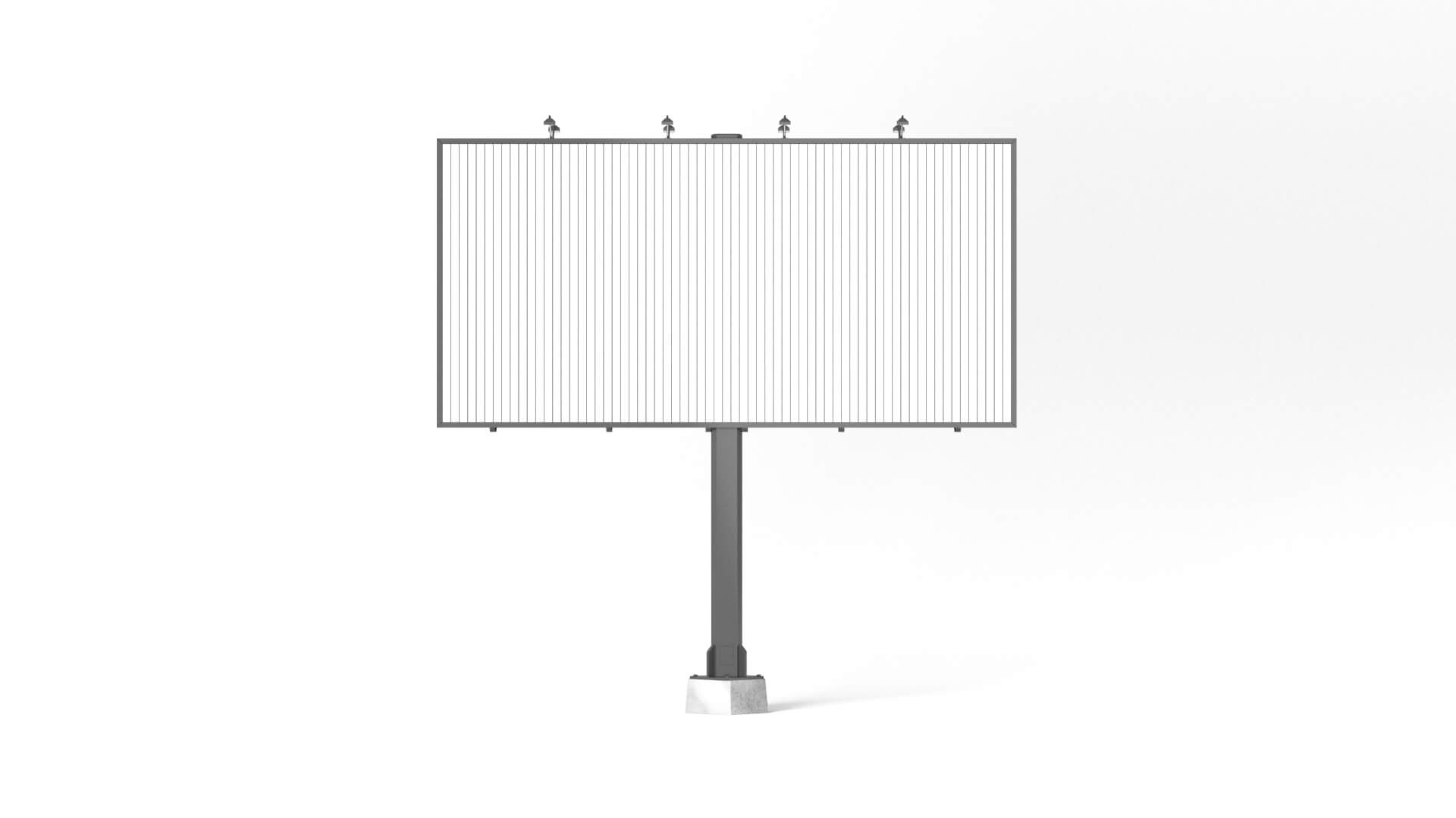 Rectangular Advertising Trivision Billboard - Street Banner 3D Model by ...