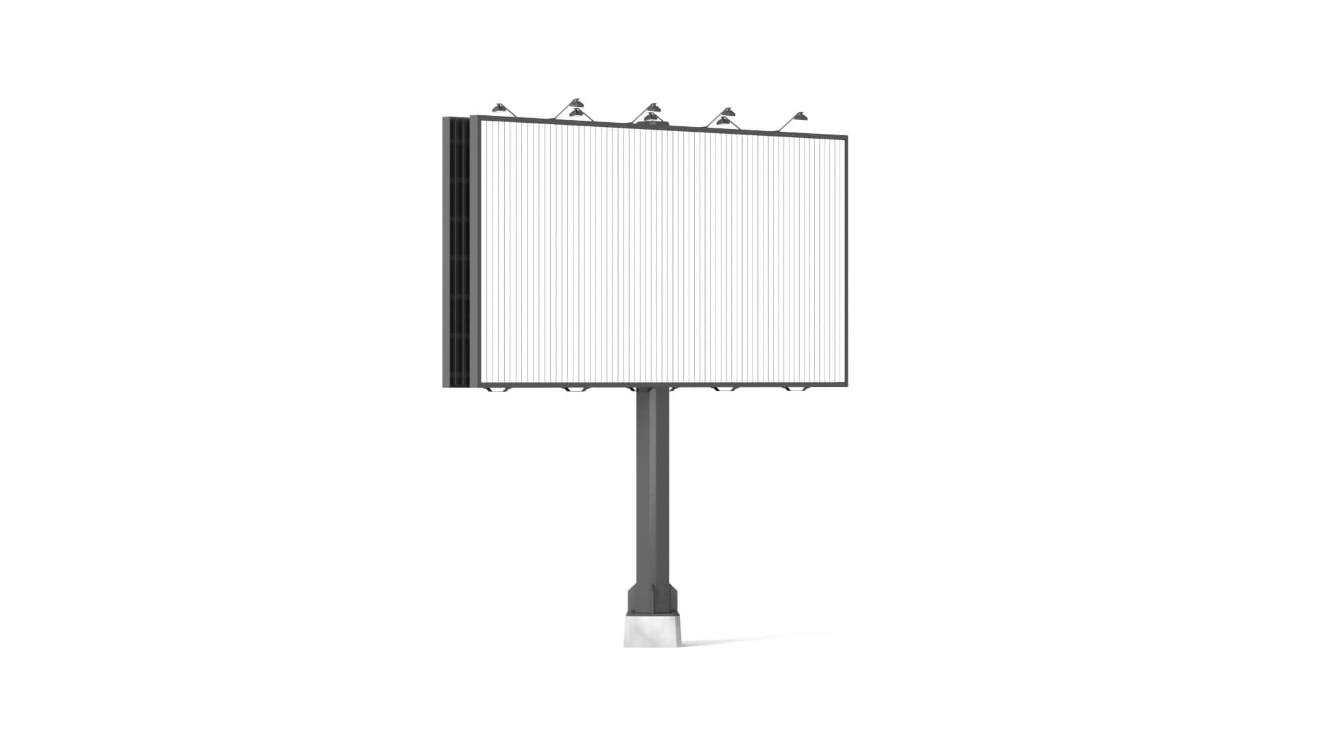 Rectangular Advertising Trivision Billboard - Street Banner 3D Model by ...