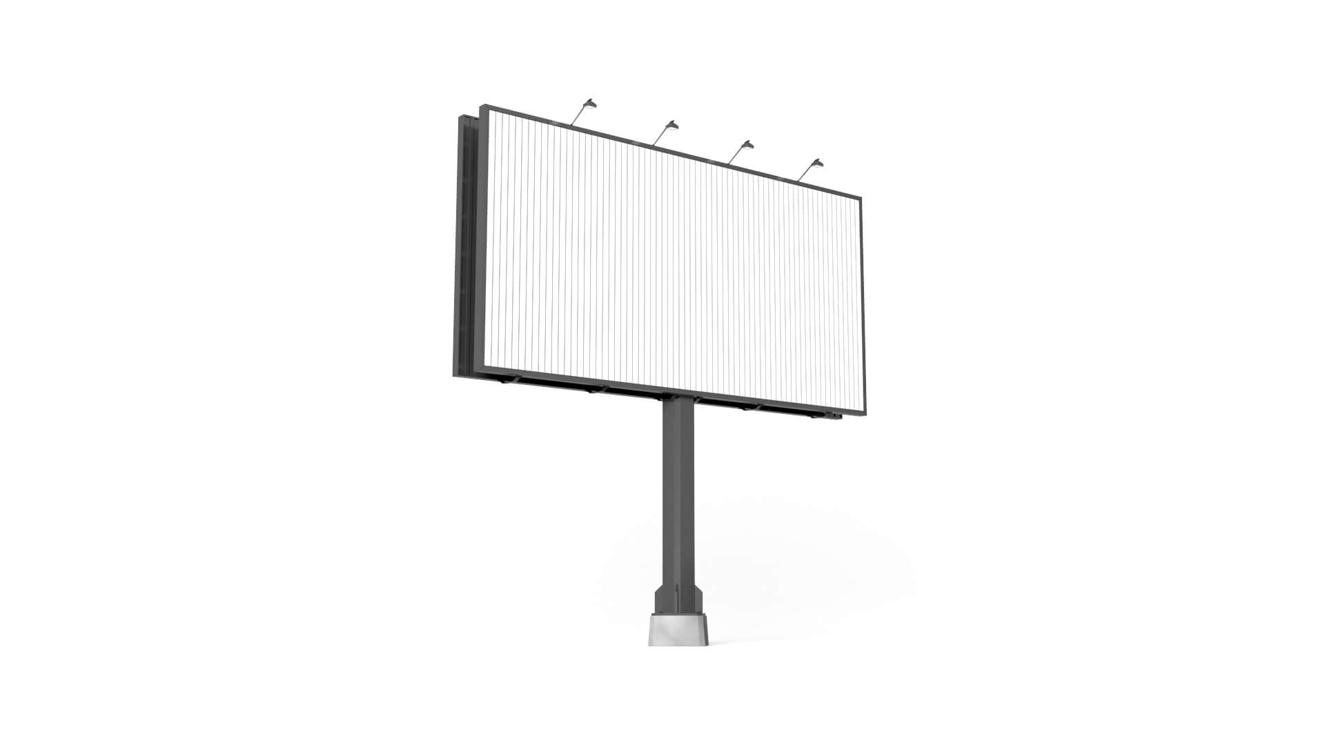 Rectangular Advertising Trivision Billboard - Street Banner 3D Model by ...