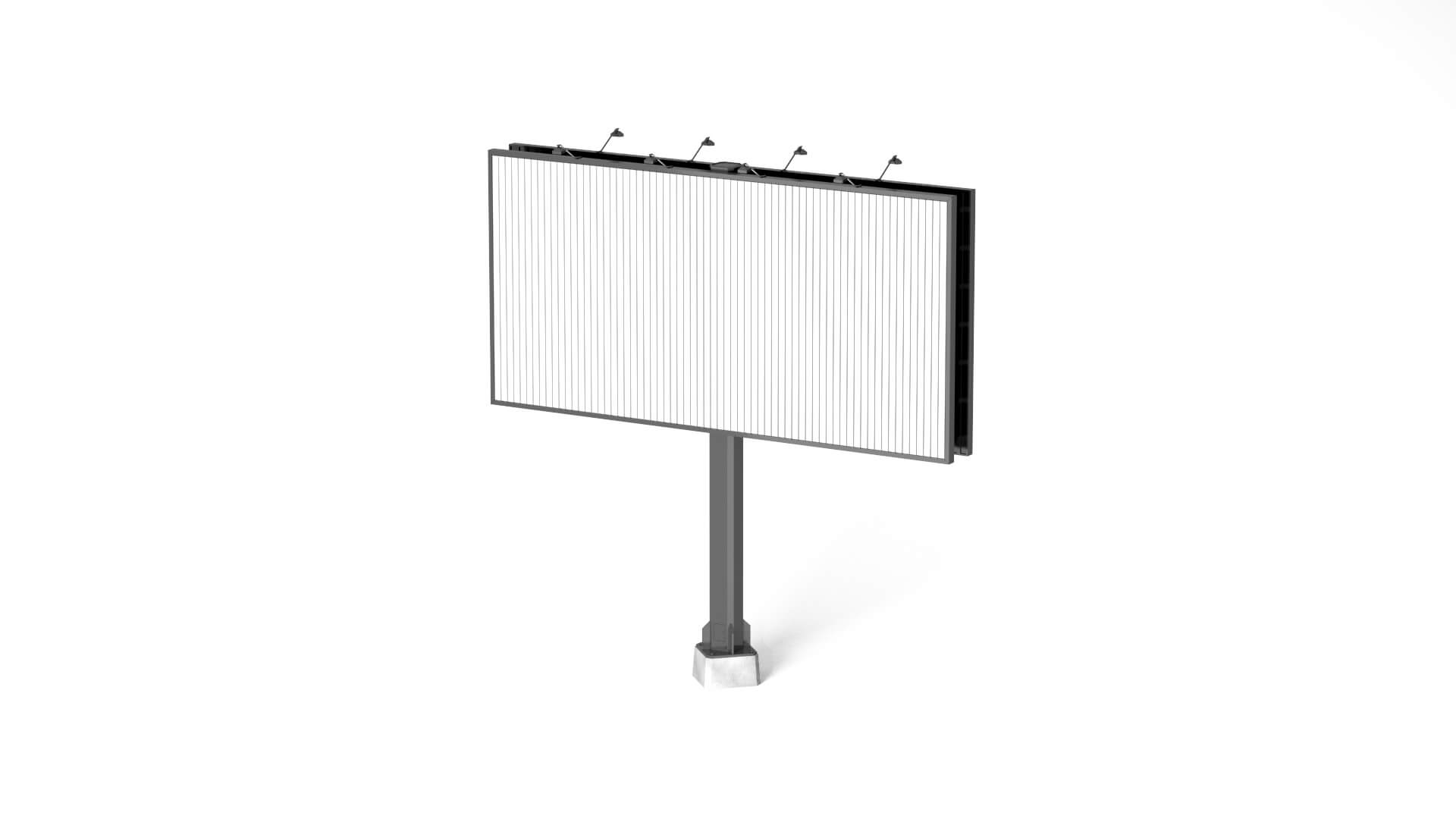 Rectangular Advertising Trivision Billboard - Street Banner 3D Model by ...