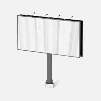 Rectangular Advertising Trivision Billboard - Street Banner 3D Model by ...