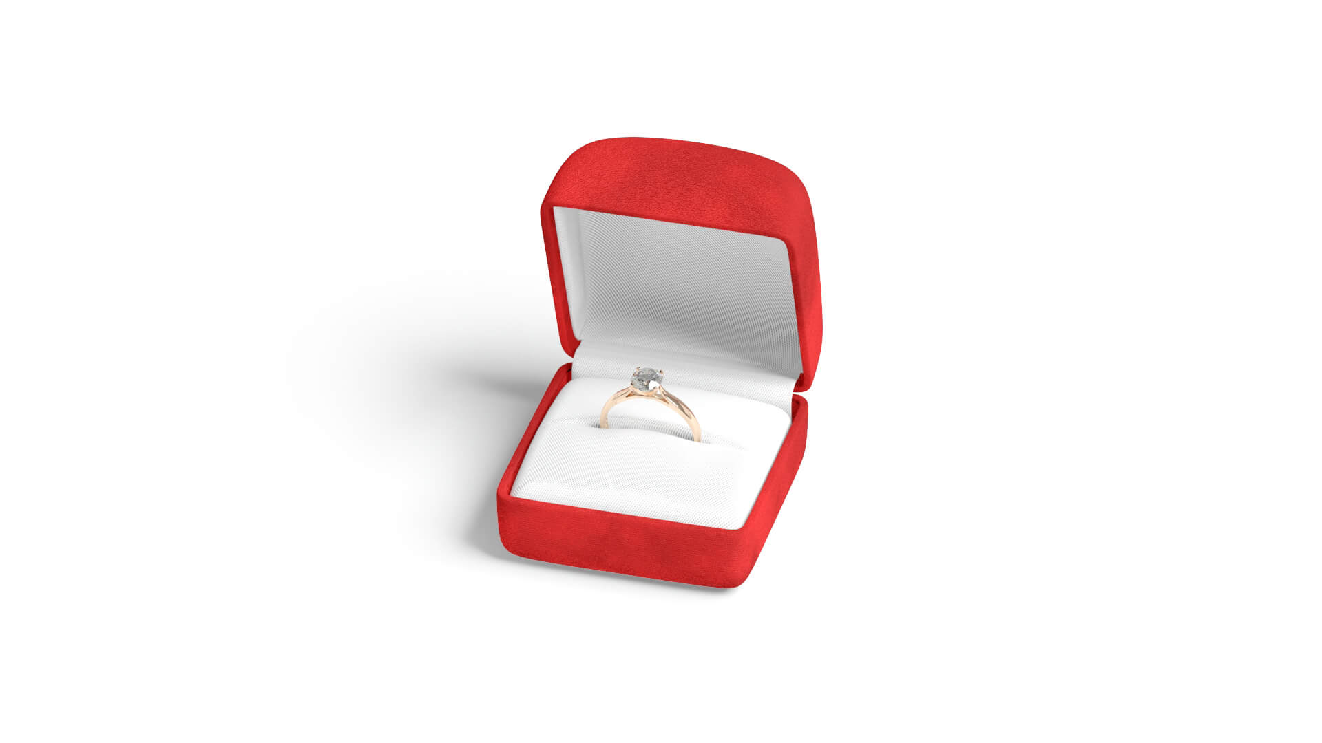 Red Wedding Ring Box Set - Opened and Closed Jewelry Box 3D Model by ...