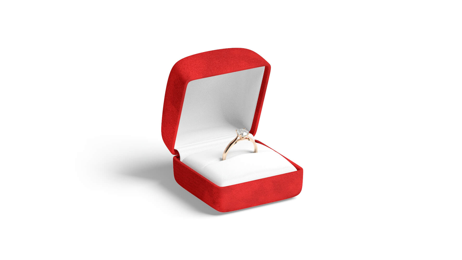 Red Wedding Ring Box Set - Opened and Closed Jewelry Box 3D Model by ...