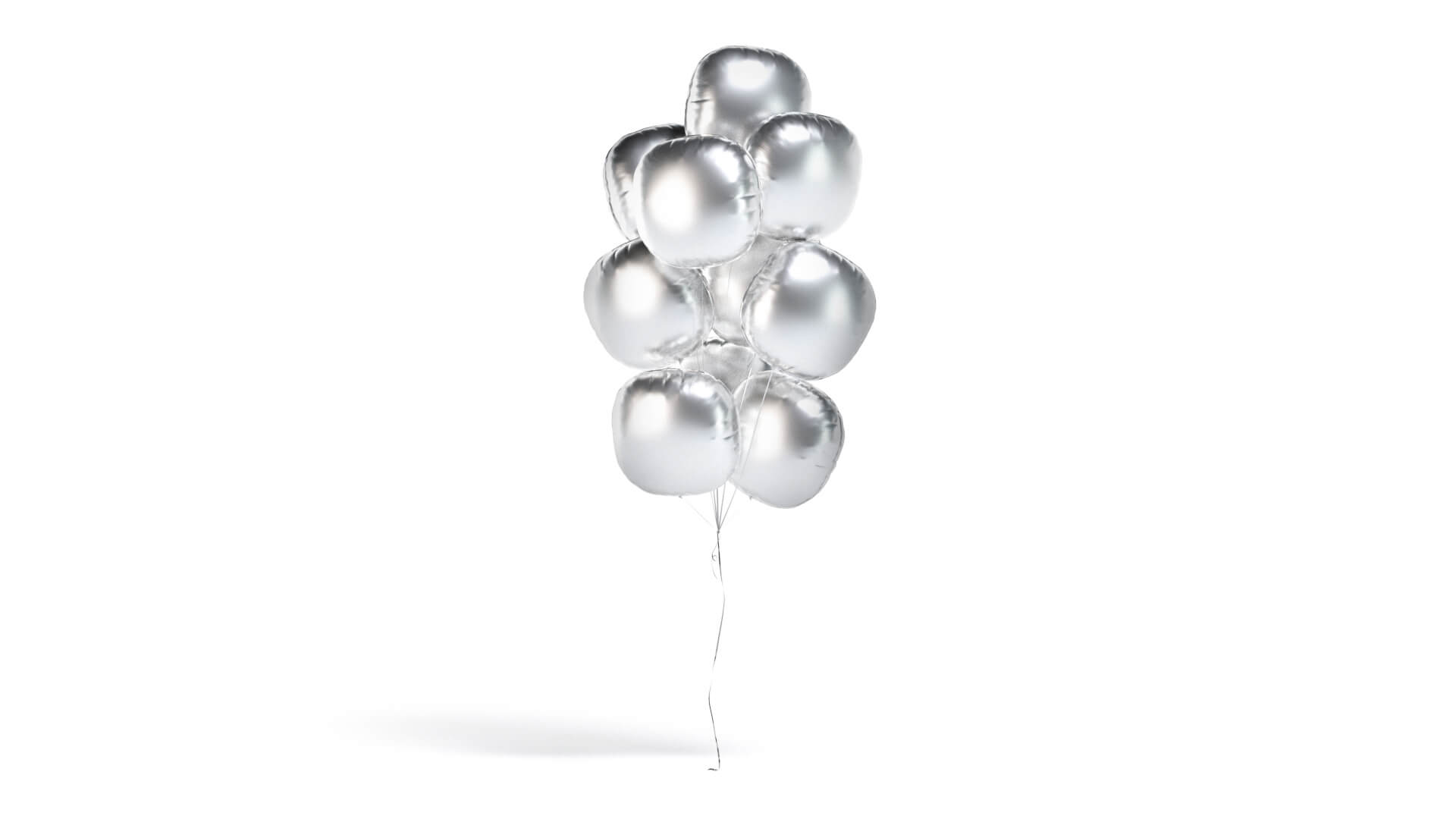Silver Balloon Bouquet 3 Type - Helium Gold Balls Bunch Set 3D Model by ...