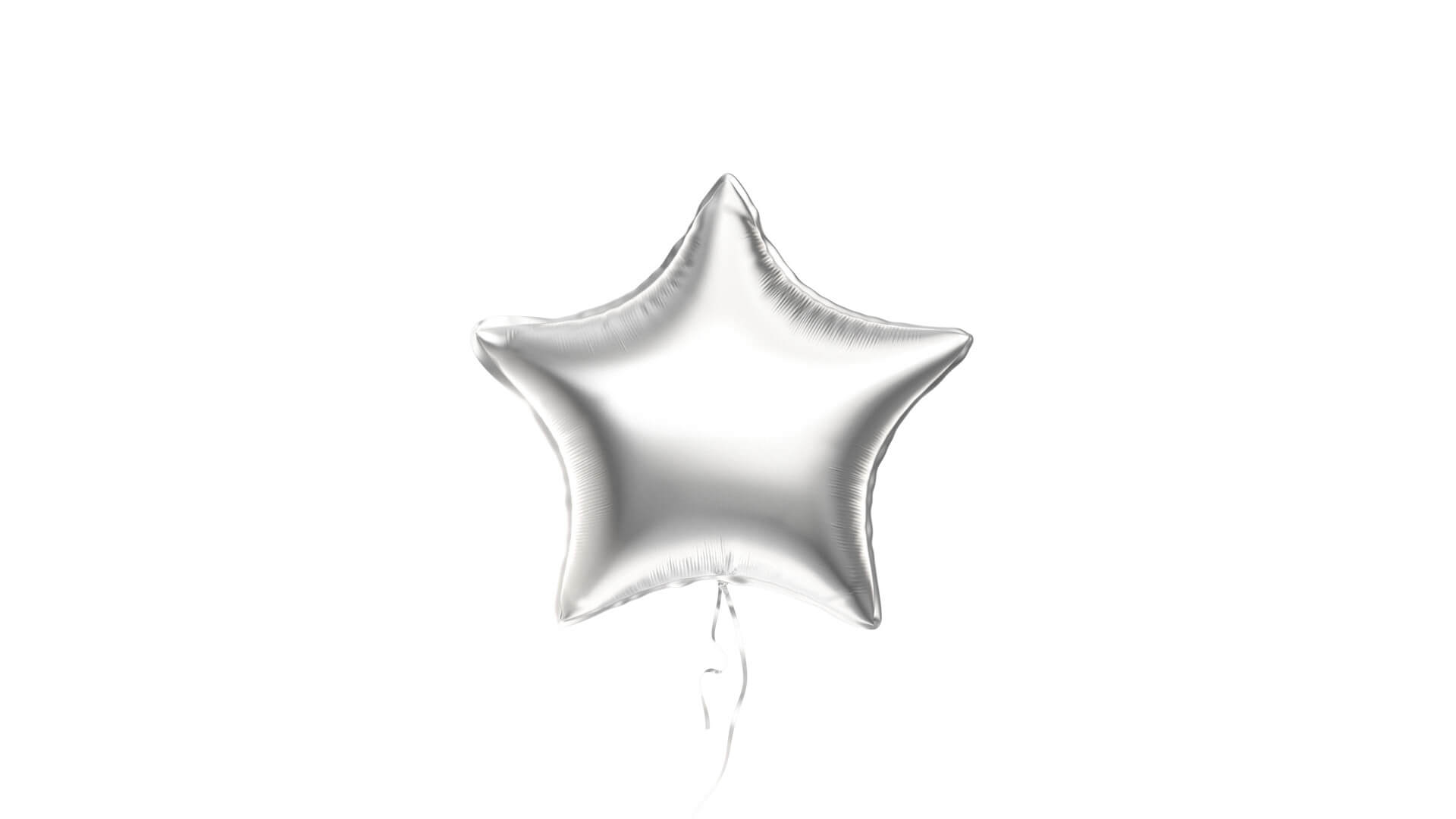 Silver Helium Balloons Set - 4 Foil Gift Balloon Shapes 3D Model by ...