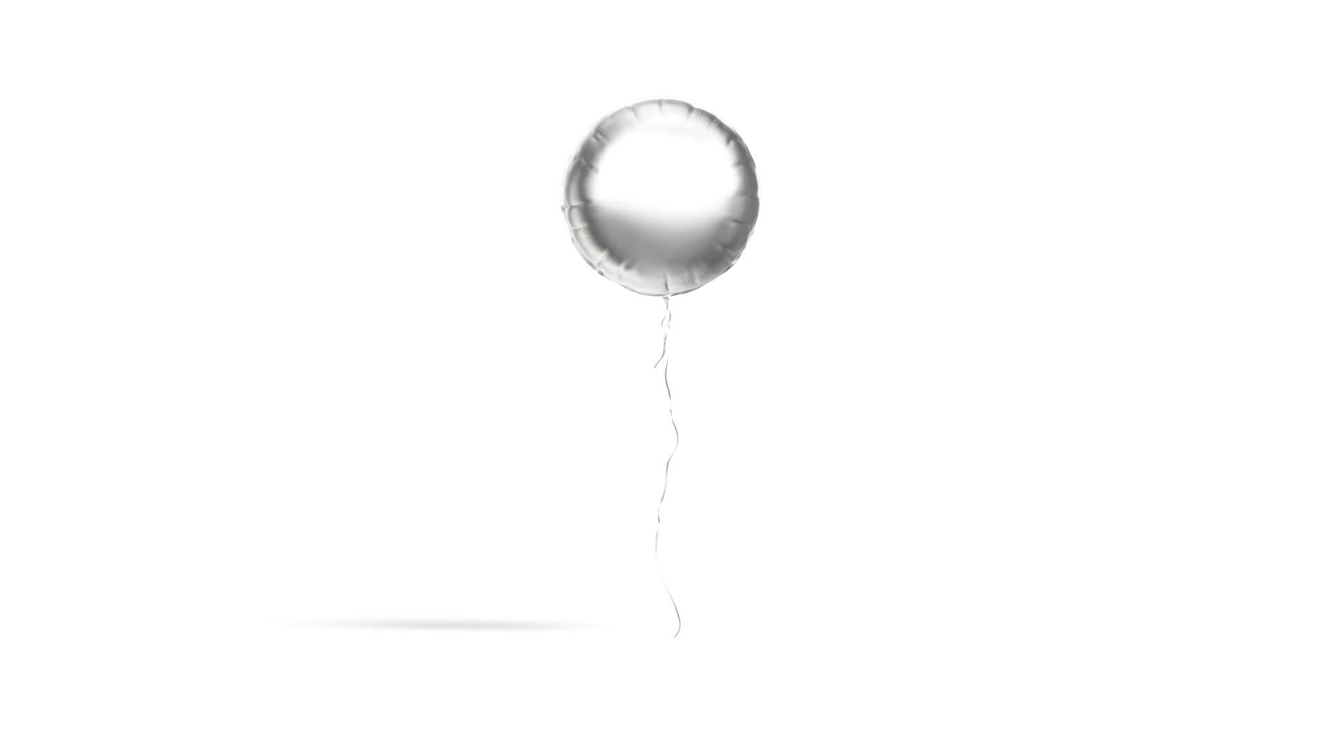 Silver Helium Balloons Set - 4 Foil Gift Balloon Shapes 3D Model by ...