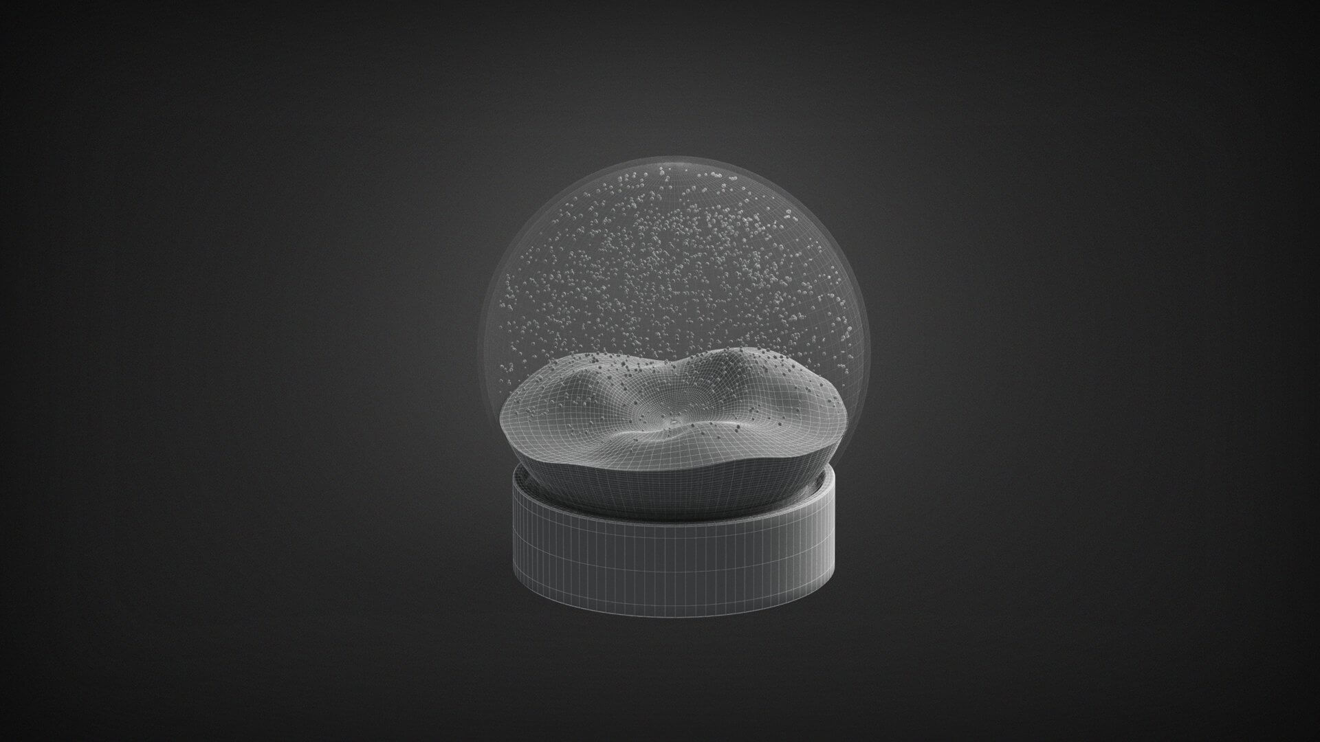 Snowglobe With Cycled Animated Snowfall - 3D Model by rebrandy