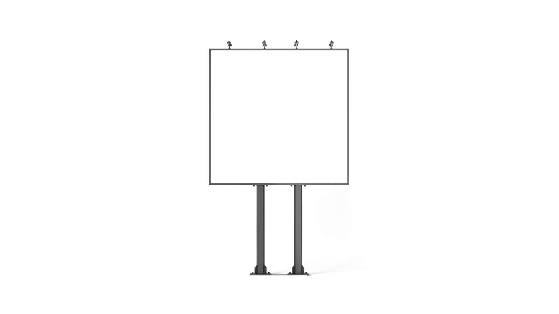 Square Advertising Street Billboard - Outdoor Sign Banner 3D Model by ...