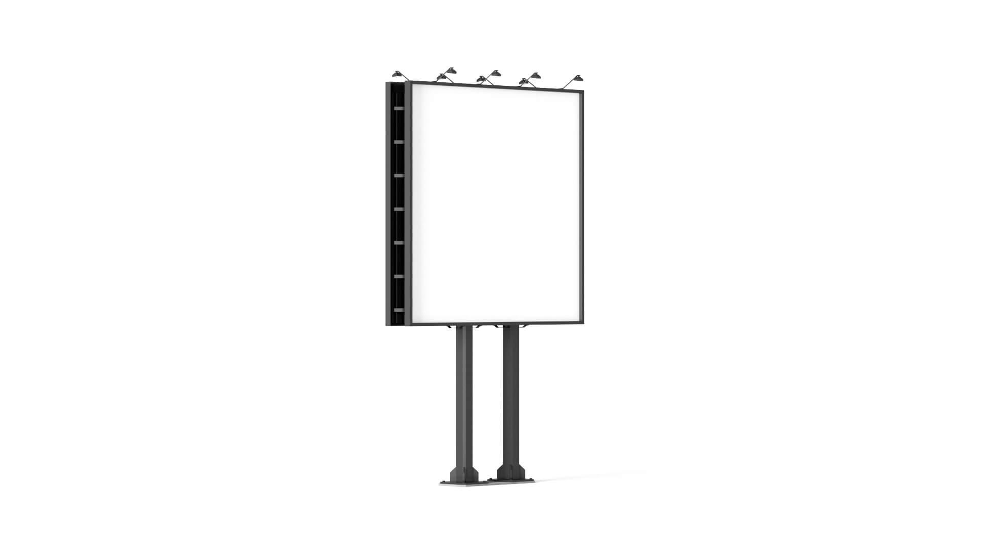 Square Advertising Street Billboard - Outdoor Sign Banner 3D Model by ...