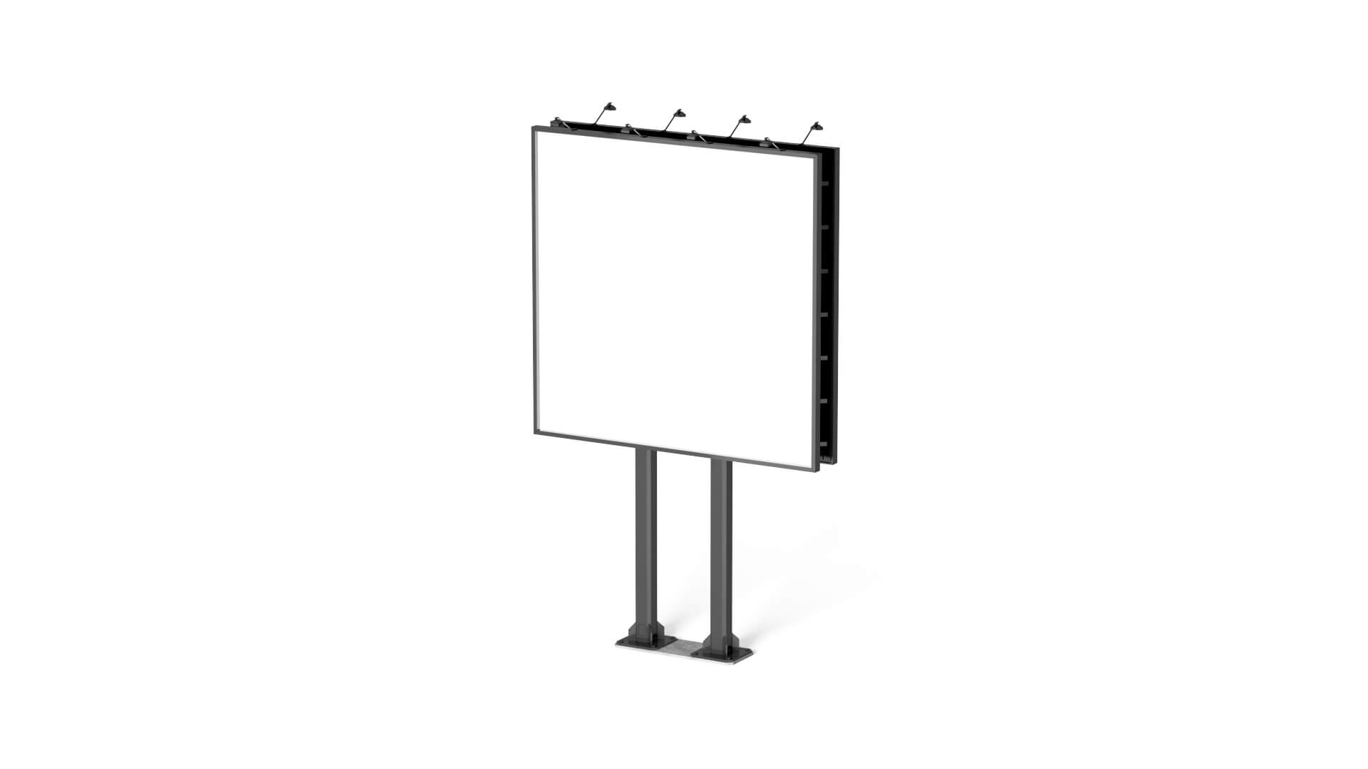 Square Advertising Street Billboard - Outdoor Sign Banner 3D Model by ...