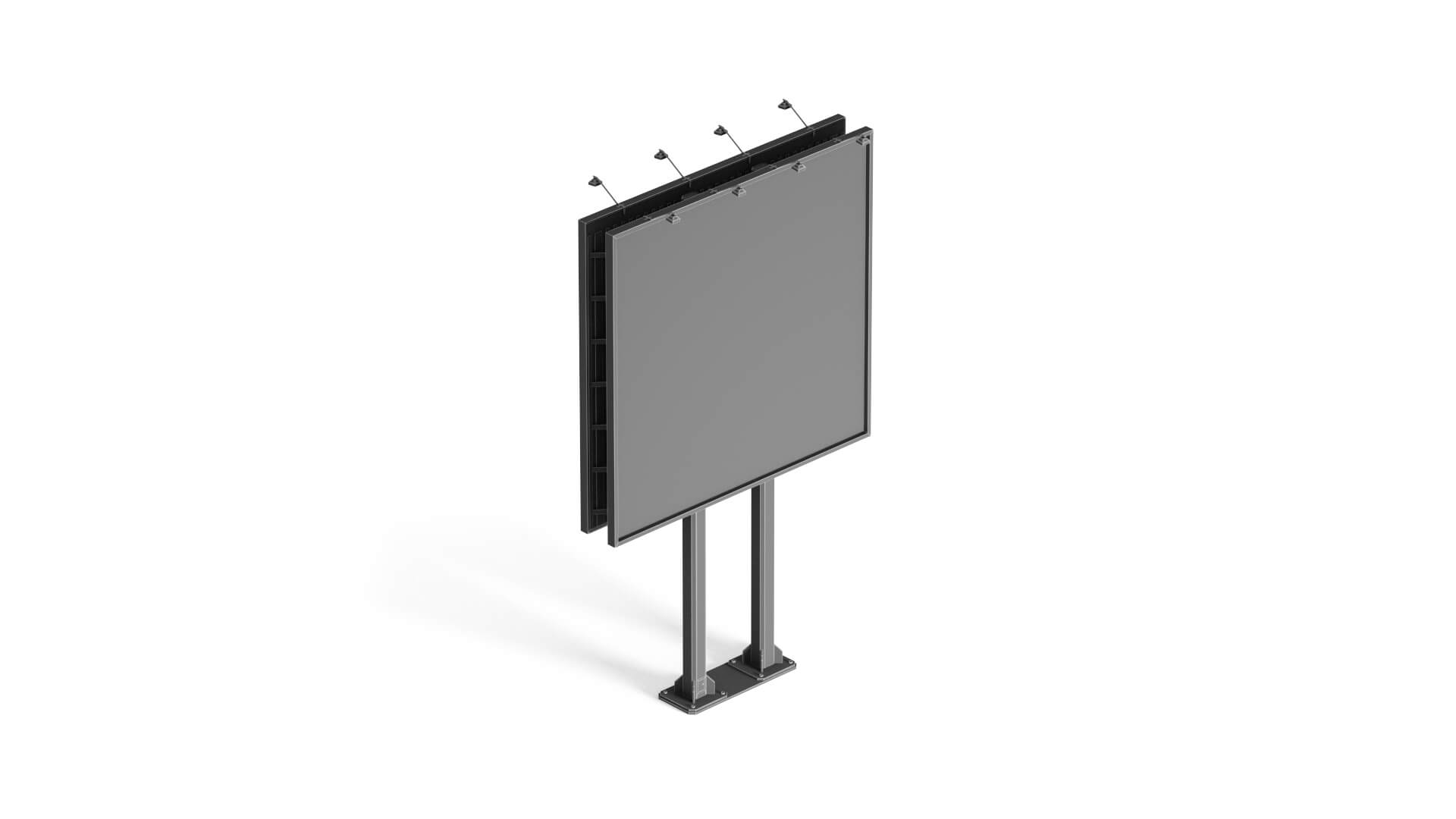 Square Advertising Street Billboard - Outdoor Sign Banner 3D Model by ...
