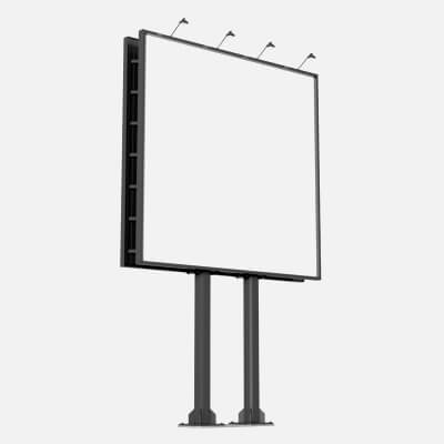 Square Advertising Street Billboard - Outdoor Sign Banner 3D Model by ...