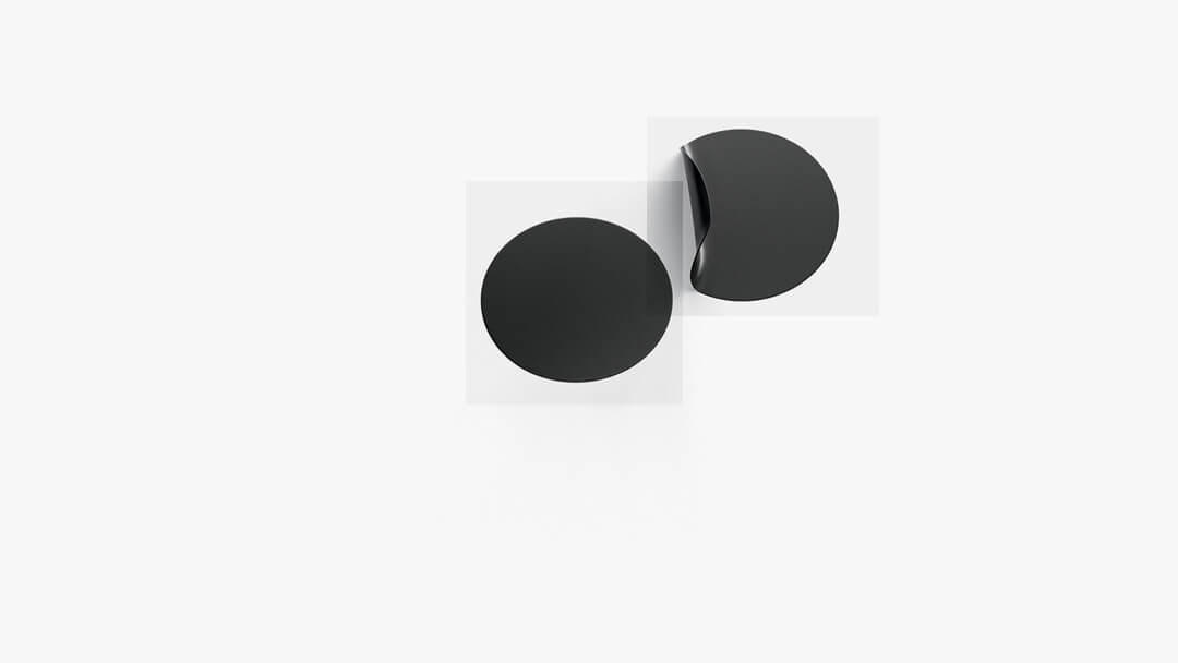 Two Black Round Stickers - Smooth and Curved Sticky Labels 3D Model by ...
