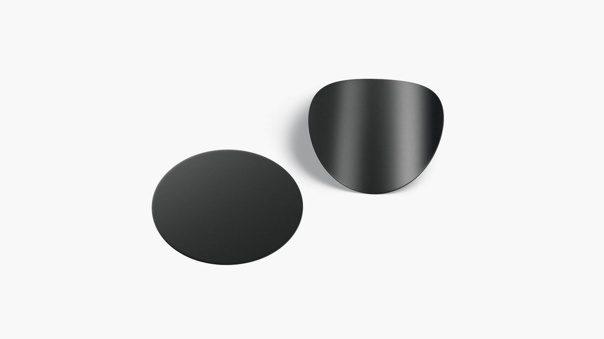 Two Black Round Stickers - Smooth Curled Corners Glued Tag 3D Model by ...