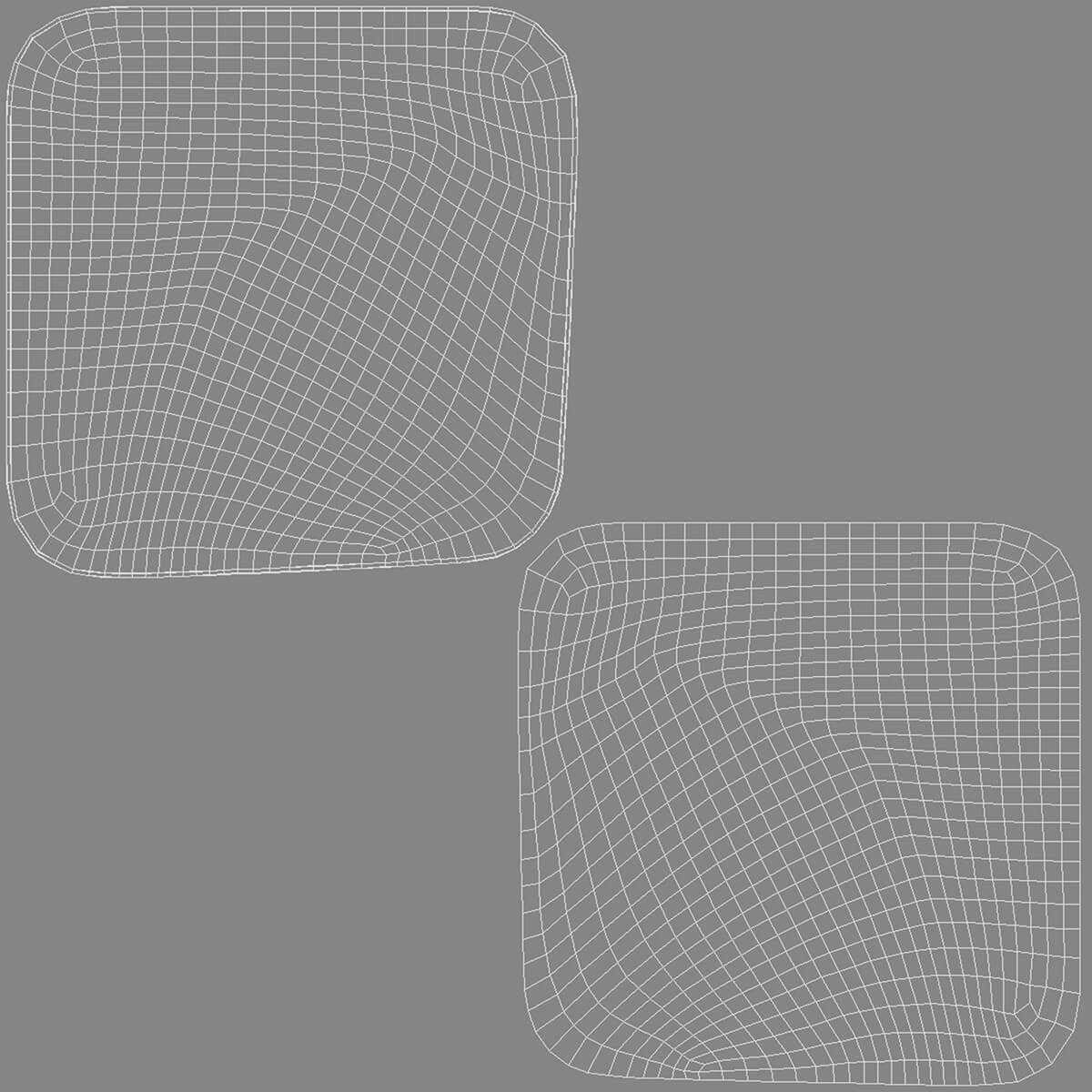 Two Black Square Stickers - Smooth and Curled Corners 3D Model by rebrandy