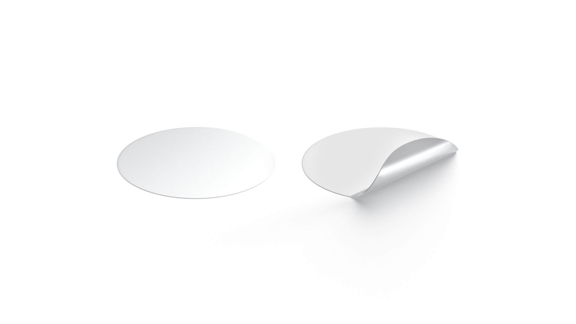 Two Round Stickers - Silver Flat Curled Corners Glutinous 3D Model by ...
