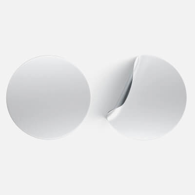 Two Round Stickers - Silver Smooth and Curved Sticky Labels 3D Model by ...