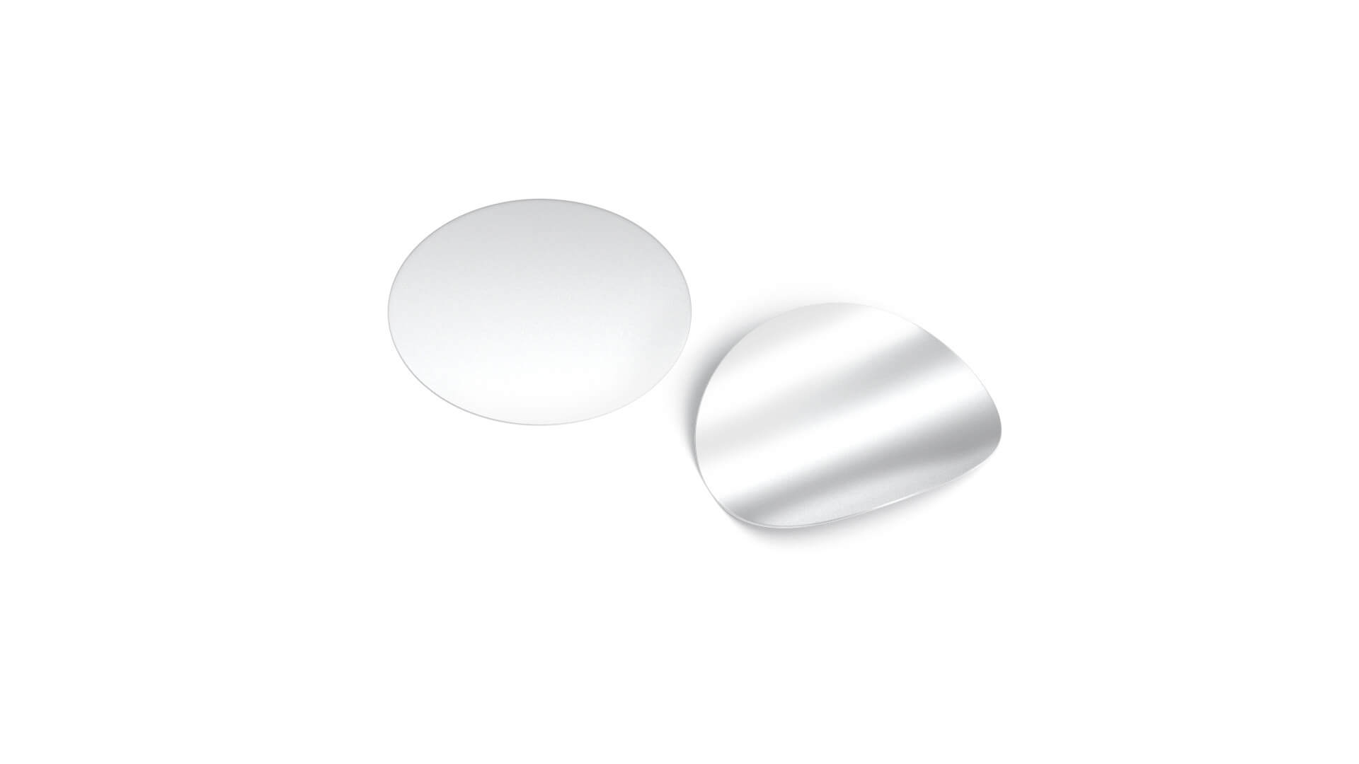 Two Round Stickers - Silver Smooth Curled Corners Glued Tag 3D Model by ...