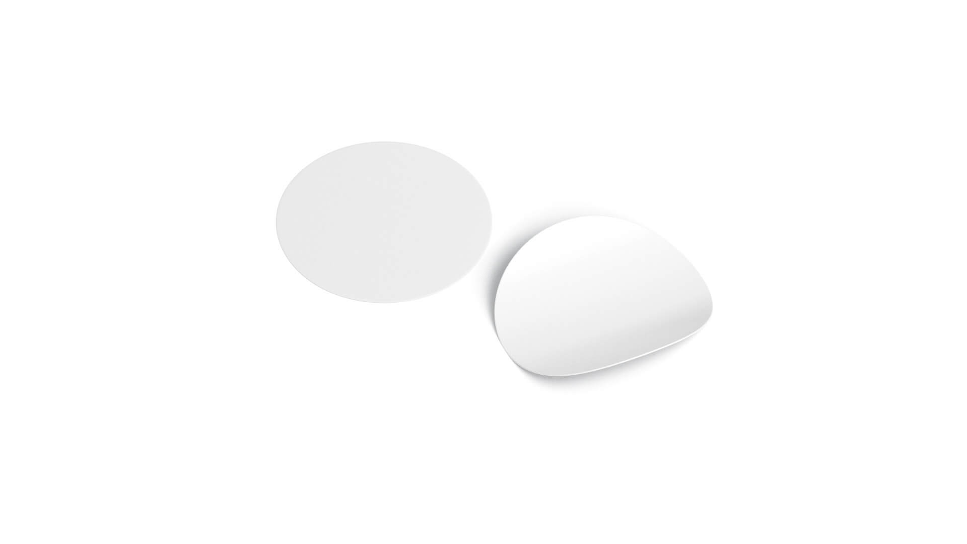 Two White Round Stickers - Smooth Curled Corners Glued Tag 3D Model by ...