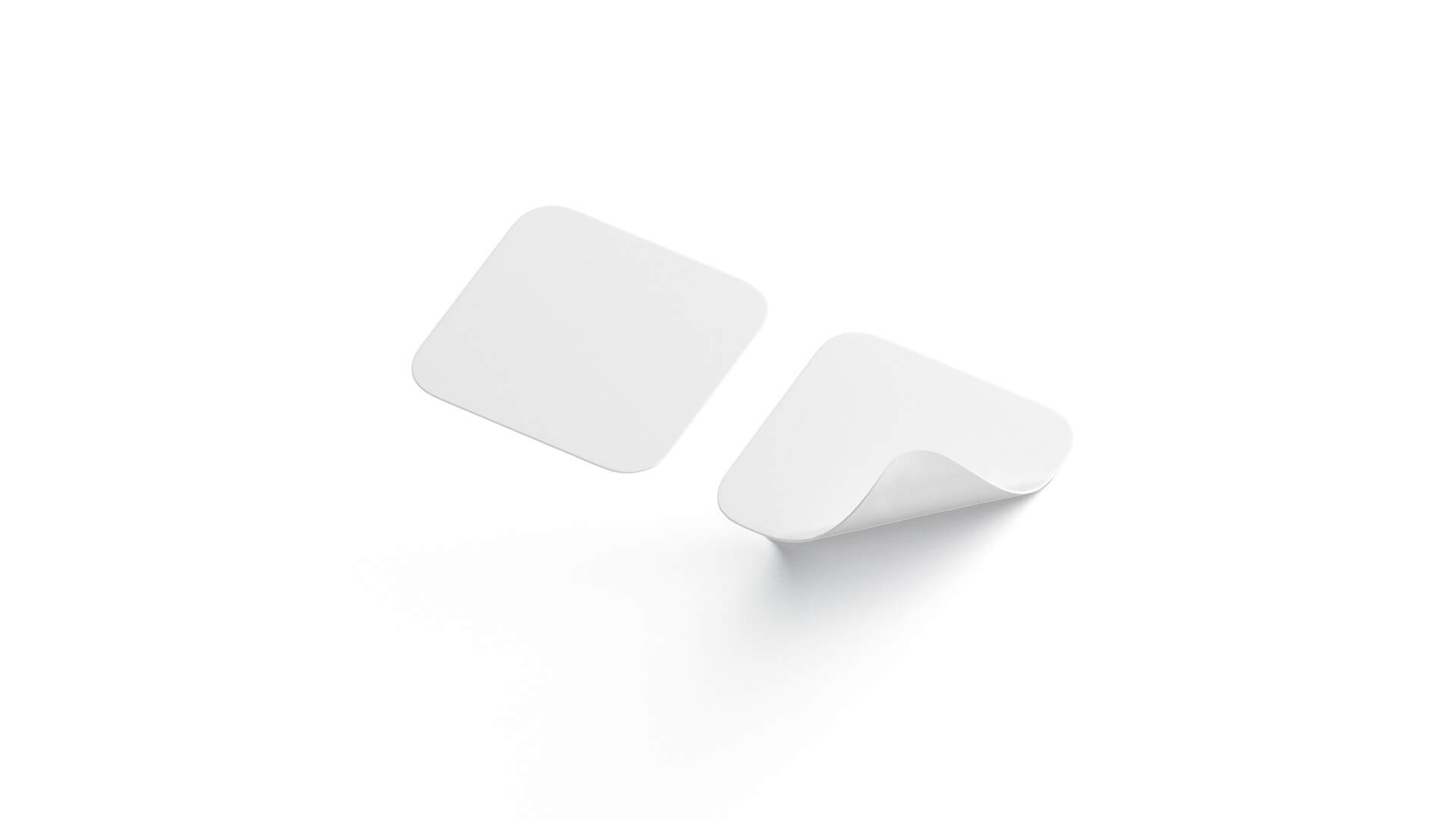 Two White Square Stickers - Curled Corners 3D Model by rebrandy