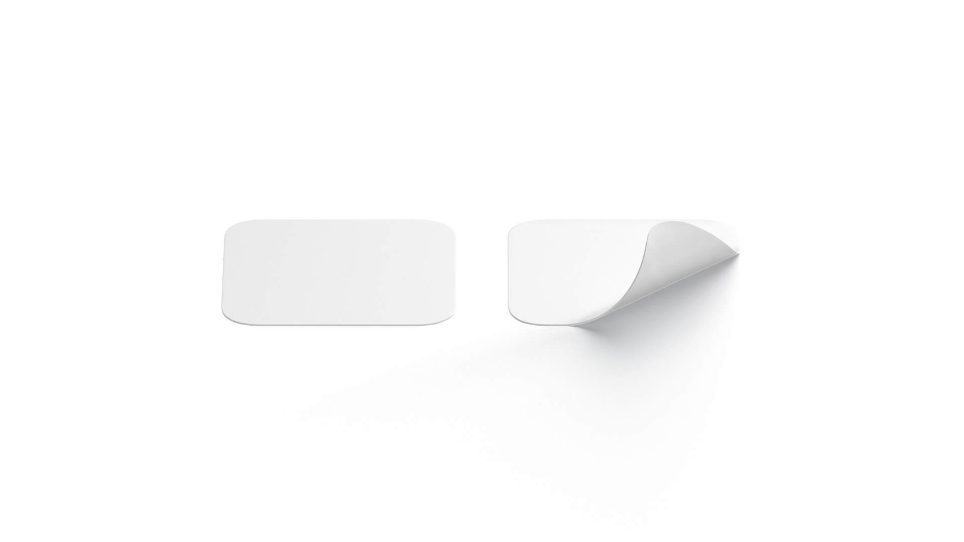 Two White Square Stickers - Curled Corners 3D Model by rebrandy