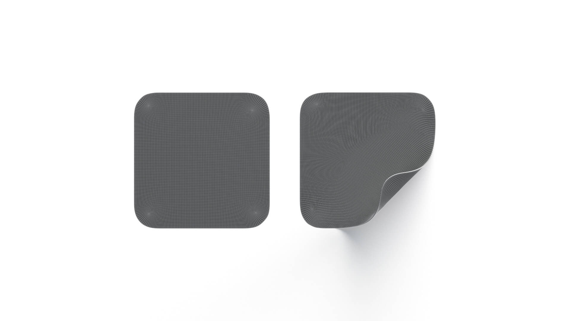 Two White Square Stickers - Curled Corners 3D Model by rebrandy