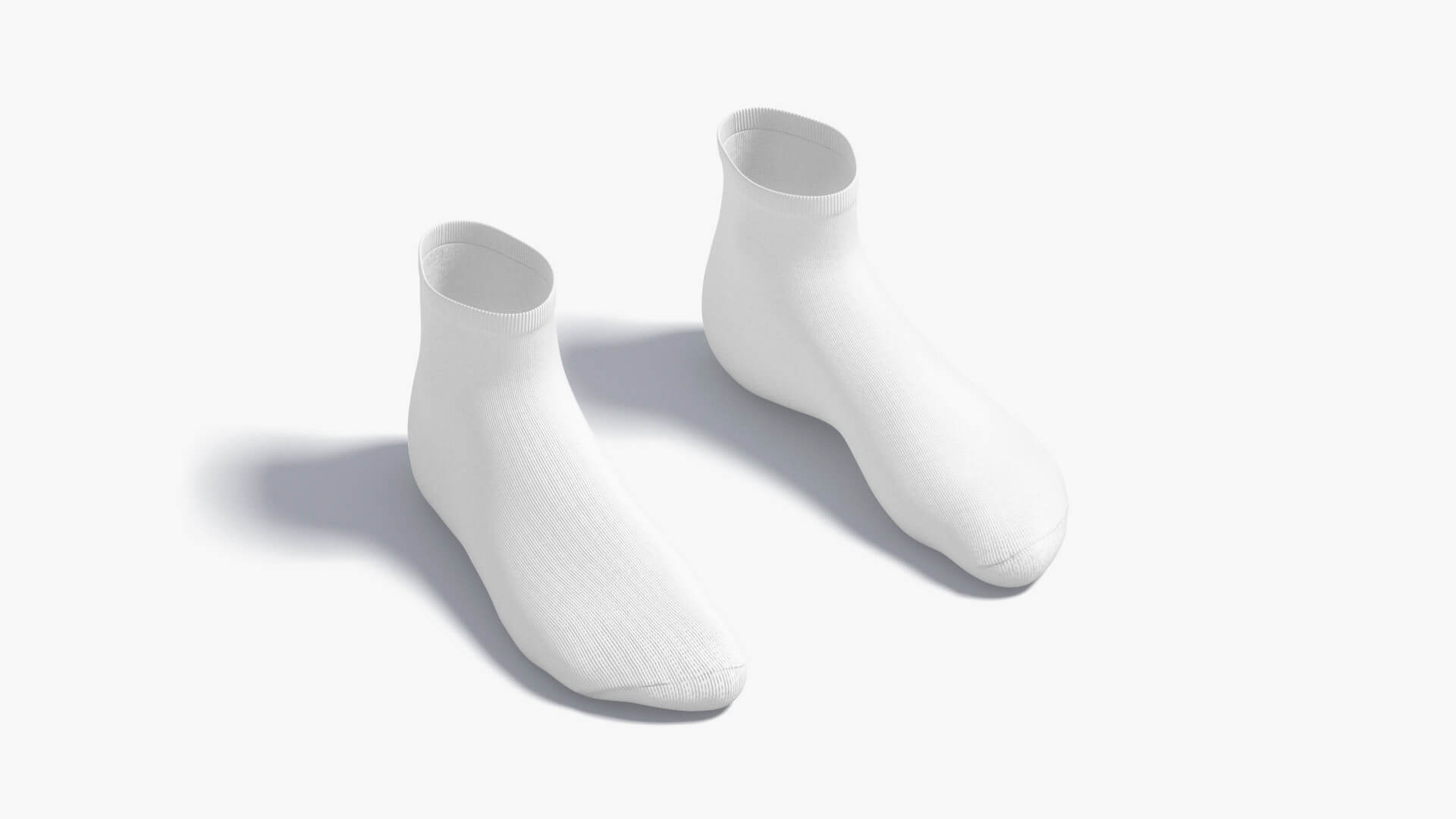 White Ankle Socks - Fabric Sox Pair 3D Model by rebrandy