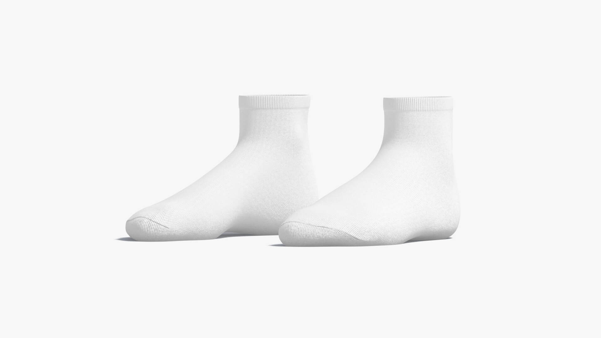 White Ankle Socks - Fabric Sox Pair 3D Model by rebrandy
