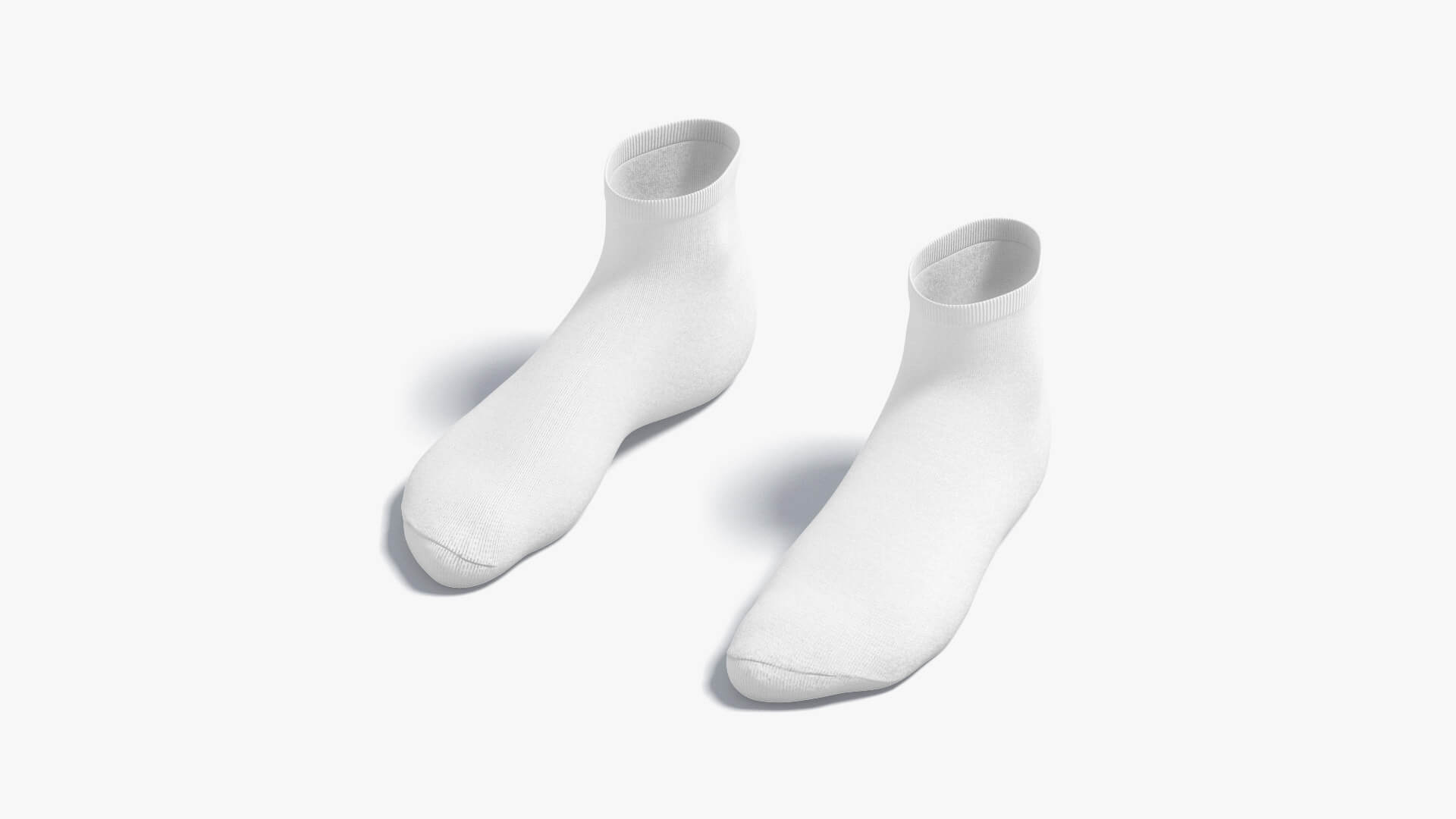 White Ankle Socks - Fabric Sox Pair 3D Model by rebrandy