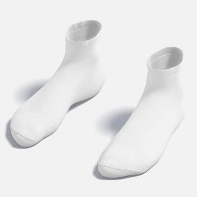 White Ankle Socks - Fabric Sox Pair 3D Model by rebrandy