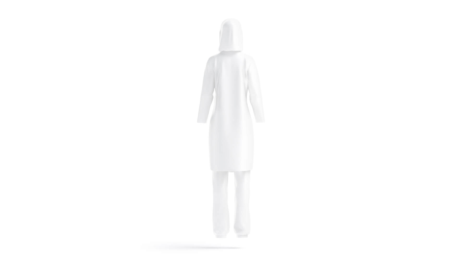 White Burkini - Muslim Woman Swimsuit With Hijab 3D Model by rebrandy