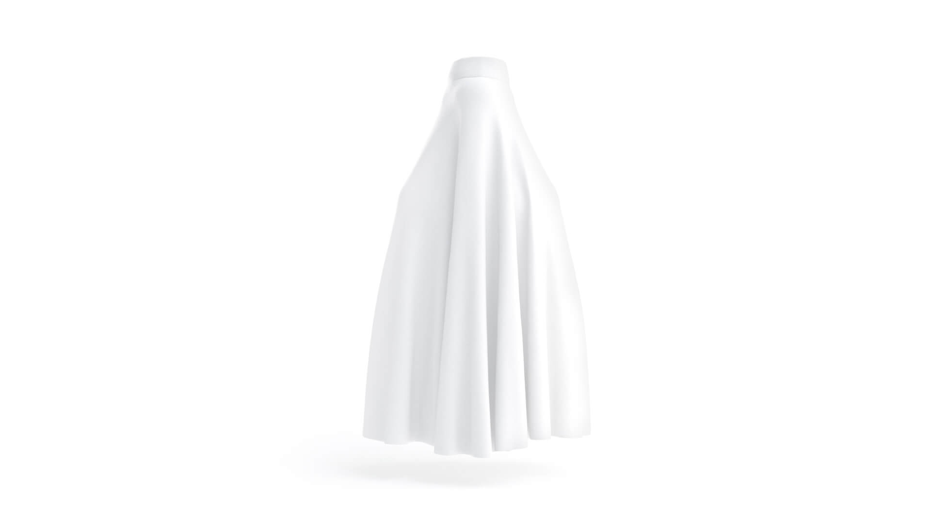 White Burqa - Muslim Traditional Woman Outer Hijab 3D Model by rebrandy