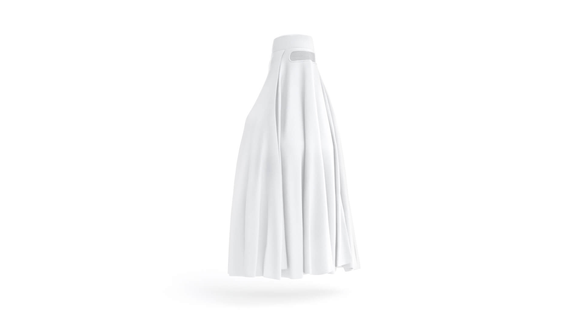 White Burqa - Muslim Traditional Woman Outer Hijab 3D Model by rebrandy