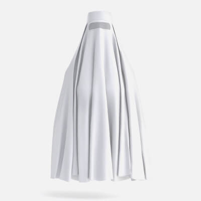 White Burqa - Muslim Traditional Woman Outer Hijab 3D Model by rebrandy