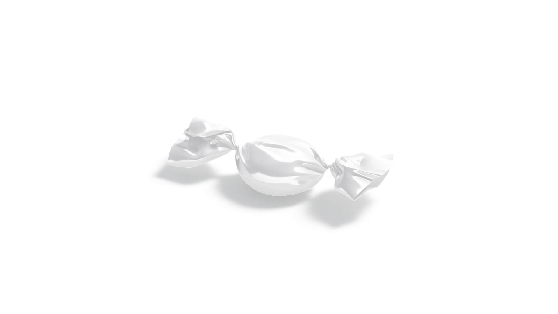 White Candy Wrap - Wrapped Sweet Food Packaging 3D Model by rebrandy