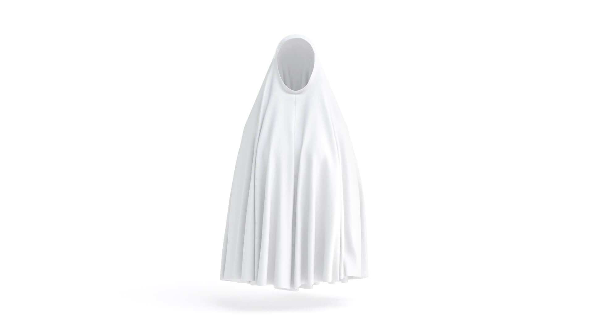 White Chador - Muslim Traditional Woman Outer Garment 3D Model by rebrandy