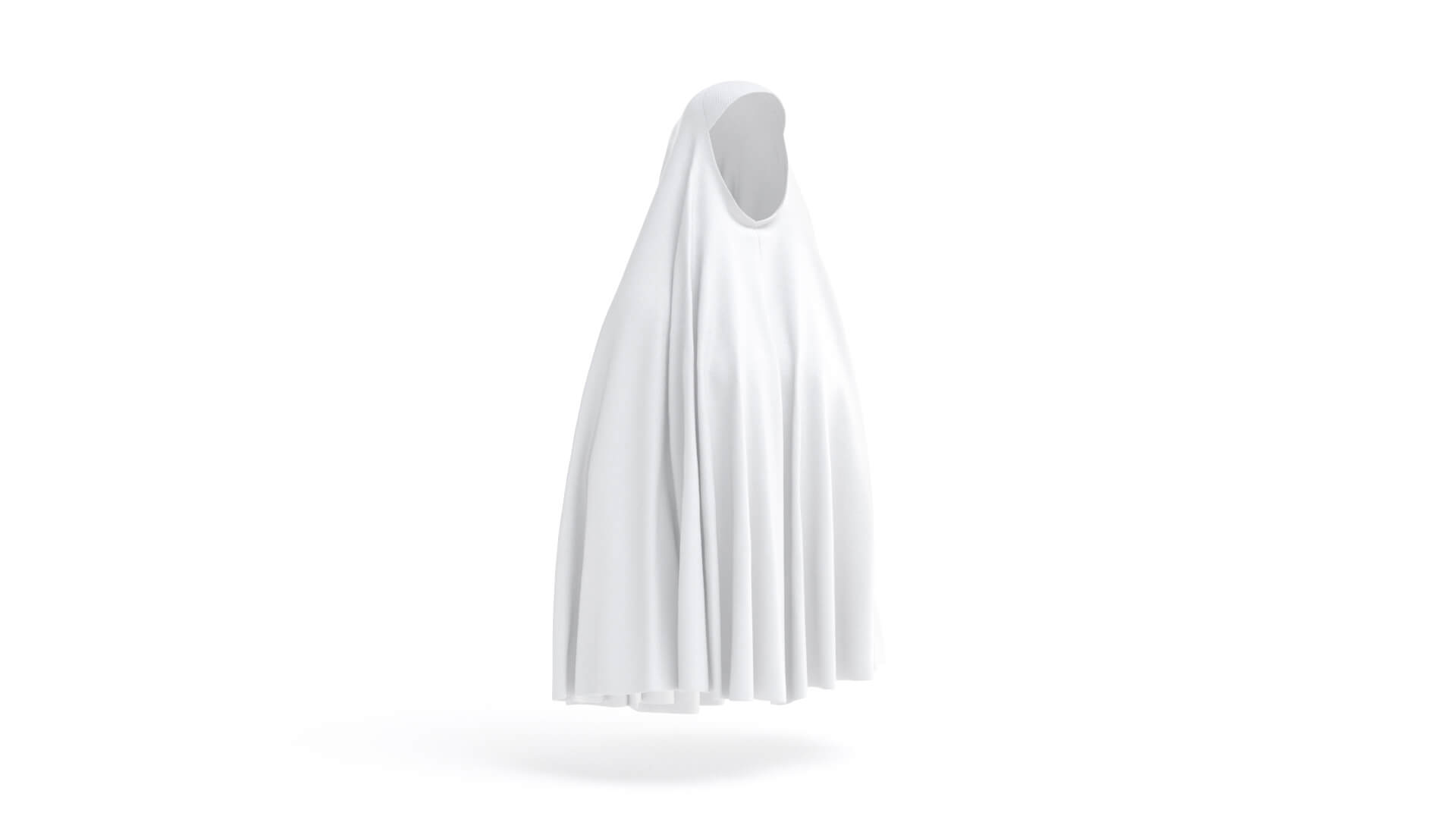 White Chador - Muslim Traditional Woman Outer Garment 3D Model by rebrandy