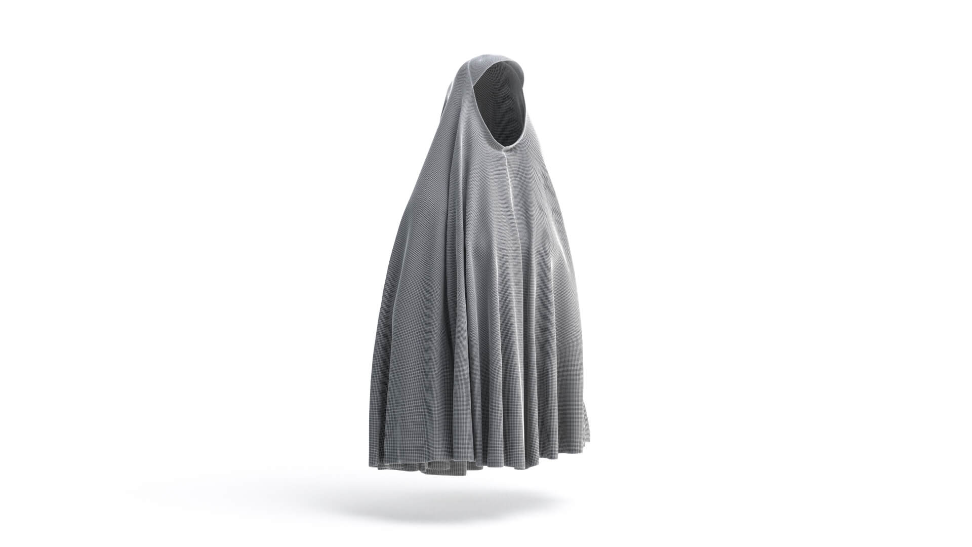 White Chador - Muslim Traditional Woman Outer Garment 3D Model by rebrandy