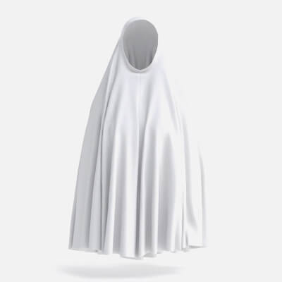 White Chador - Muslim Traditional Woman Outer Garment 3D Model by rebrandy