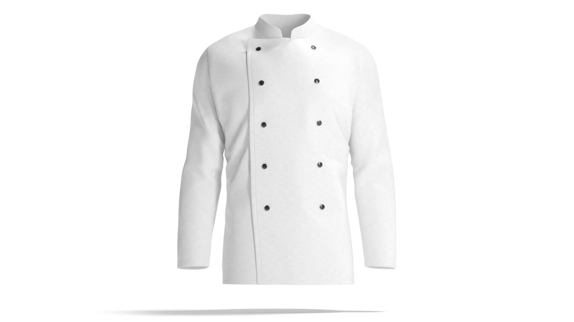 White Chef Jacket - Cook Chief Coat 3D Model by rebrandy