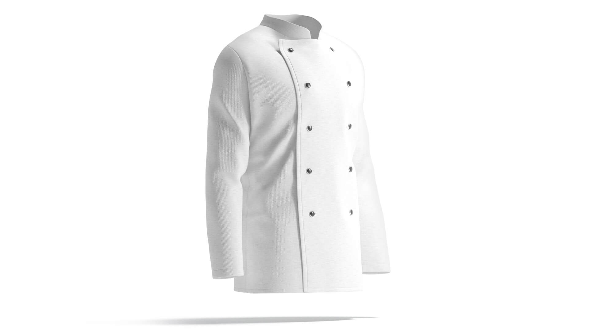 White Chef Jacket - Cook Chief Coat 3D Model by rebrandy