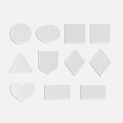 White Embroidered Patch Set - 11 Shapes Lying Badges 3D Model by rebrandy