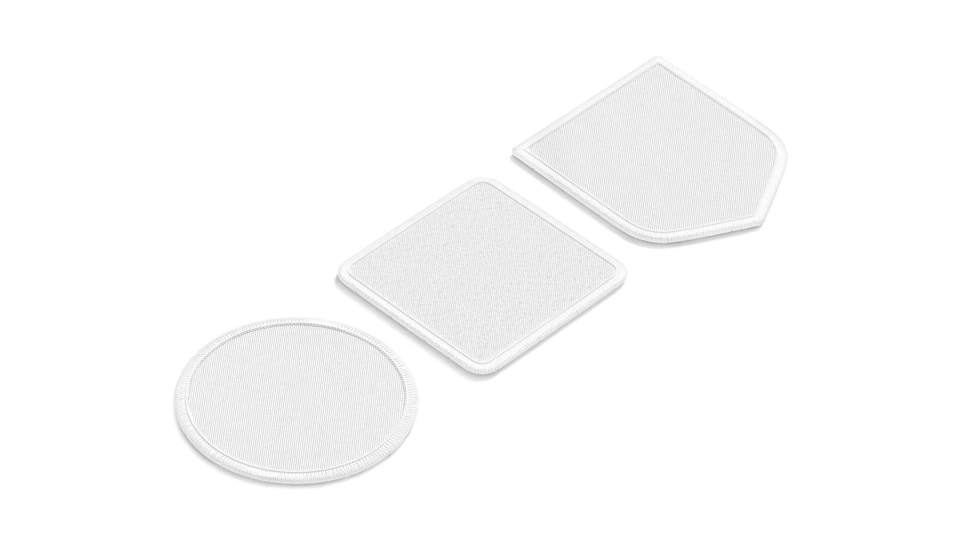 White Embroidered Patch Set - 6 Shapes Lying Badges 3D Model by rebrandy