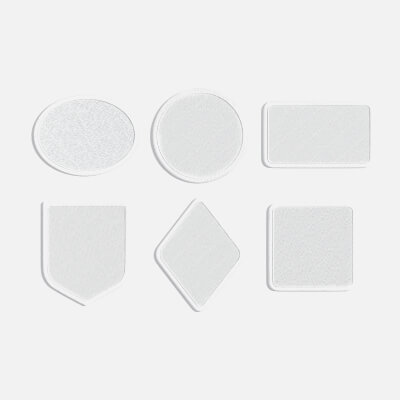 White Embroidered Patch Set - 6 Shapes Lying Badges 3D Model by rebrandy